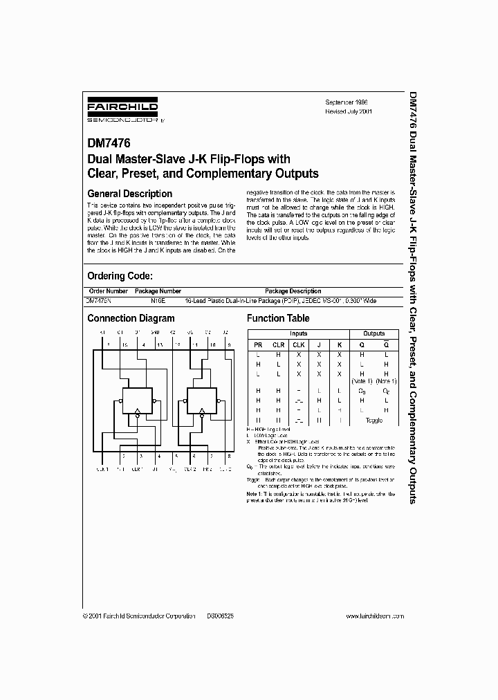 DM7476_364599.PDF Datasheet Download --- IC-ON-LINE